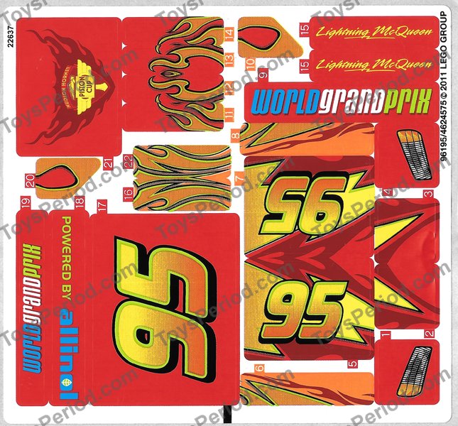 LEGO Sets with Part 8484stk01 Sticker Sheet for Set 8484 - (96195/4624575)