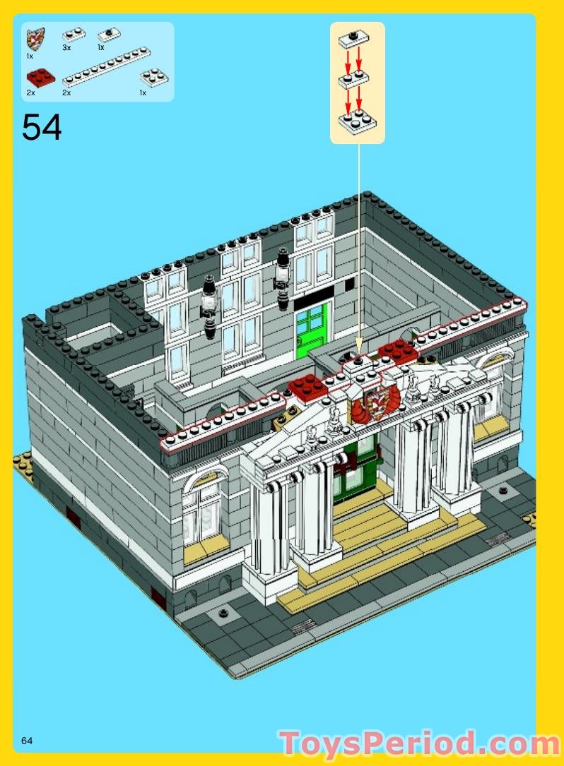 LEGO 10224 Town Hall Instructions and Parts List