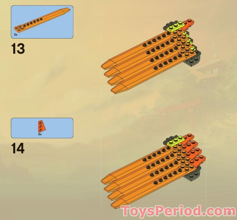 LEGO 2507 Fire Temple Instructions and Parts List