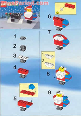 LEGO 1549 Santa and Chimney Instructions and Parts List