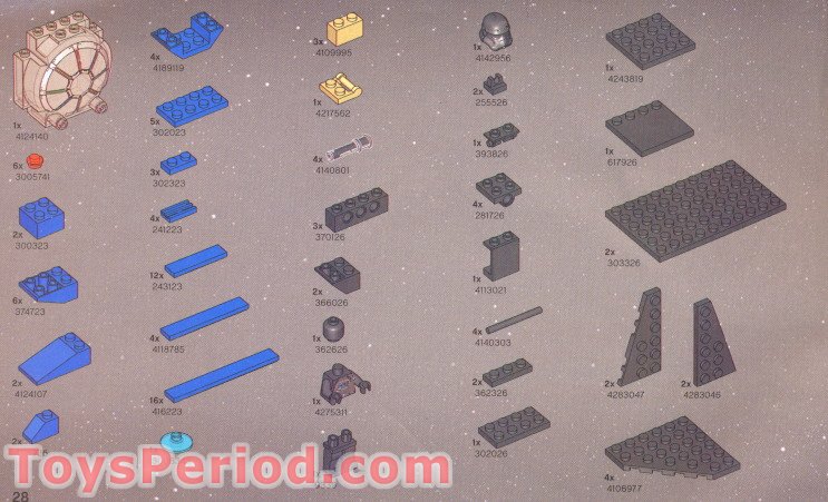 LEGO 6206 TIE Interceptor Instructions and Parts List