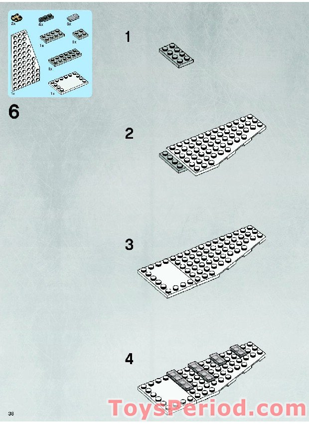 LEGO 7676 Republic Attack Gunship Instructions and Parts List