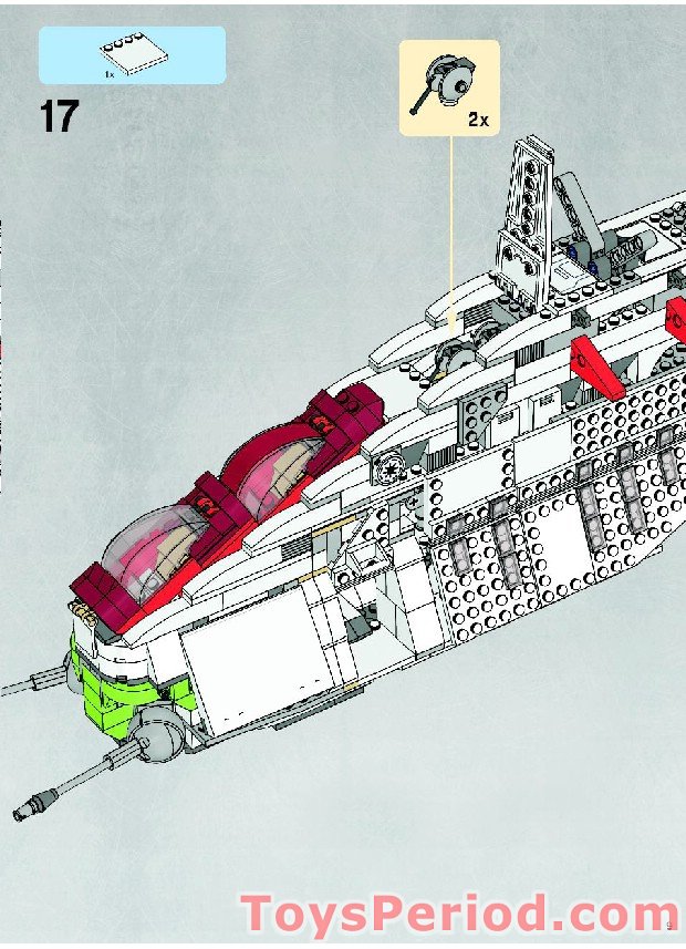 LEGO 7676 Republic Attack Gunship Instructions and Parts List