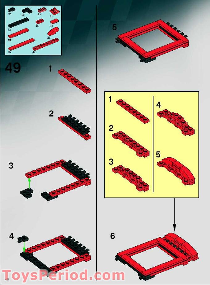 LEGO 8143 Ferrari 1:17 F430 Challenge Instructions and Parts List