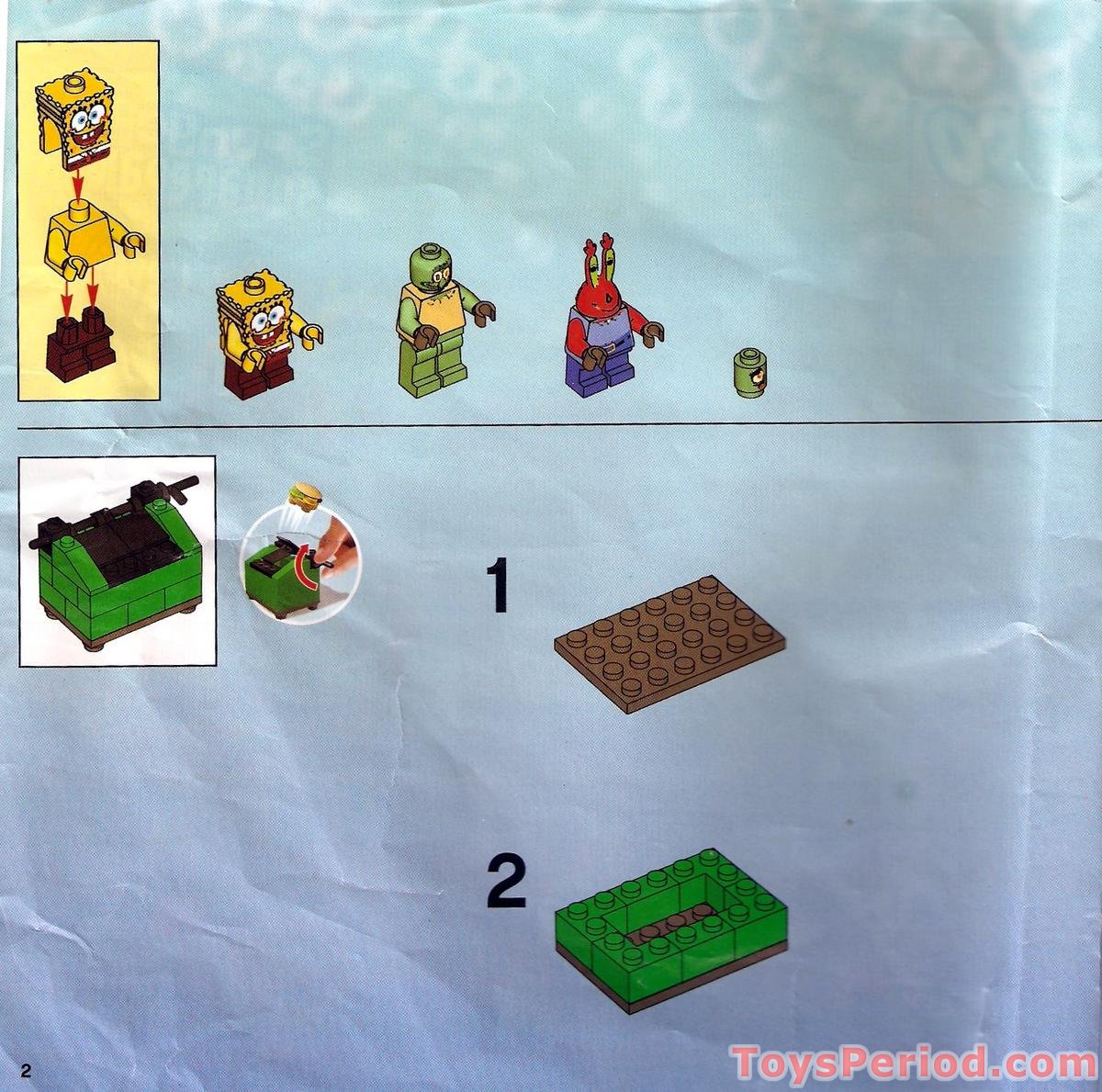 LEGO 3825 Krusty Krab Instructions and Parts List