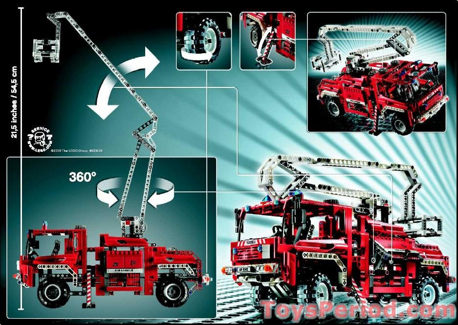 LEGO 8289 Fire Truck Instructions and Parts List
