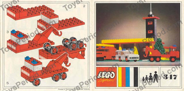 LEGO 347-1 Fire Station with Fire Engine, Ambulance and Tow Truck ...