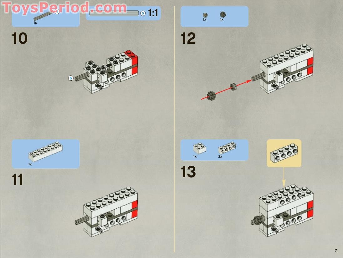 LEGO 7931 T-6 Jedi Shuttle Instructions and Parts List