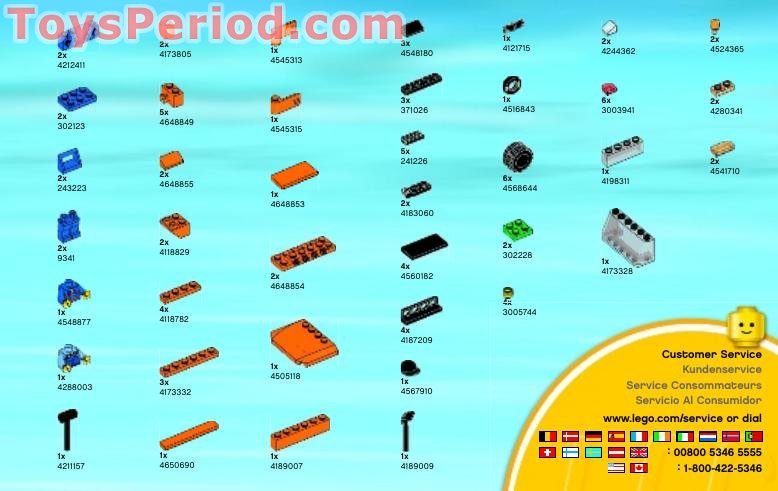 LEGO 4434 Tipper Truck Instructions and Parts List