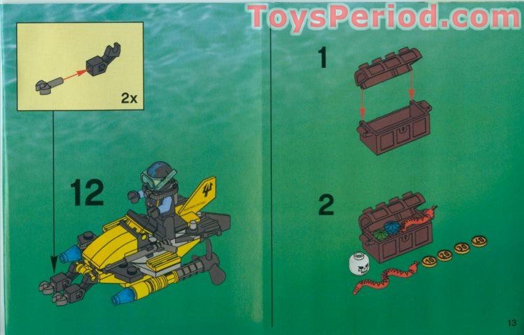 LEGO 7770 Deep Sea Treasure Hunter Instructions and Parts List
