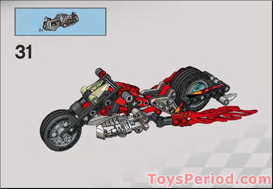LEGO 8645 Muscle Slammer Bike Instructions and Parts List