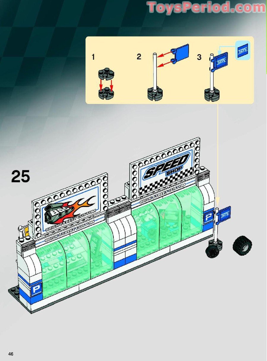 LEGO 8154 Brick Street Customs Instructions and Parts List