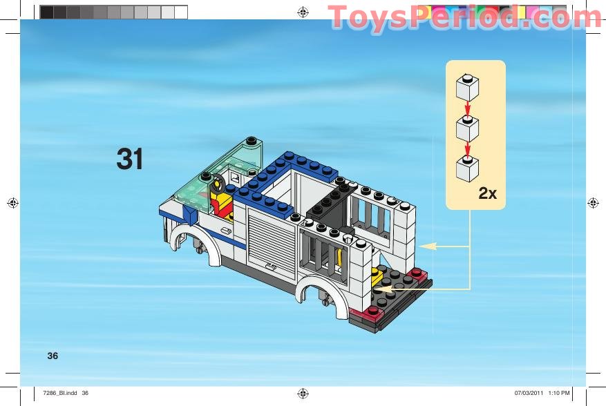 LEGO 7286 Prisoner Transport Instructions and Parts List