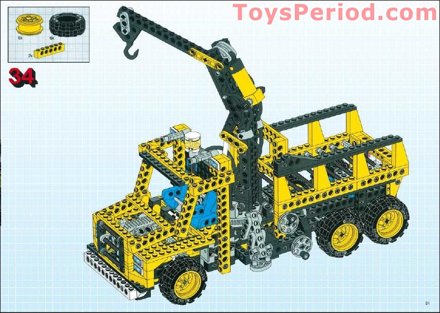 LEGO 8438 Pneumatic Crane Truck Instructions and Parts List