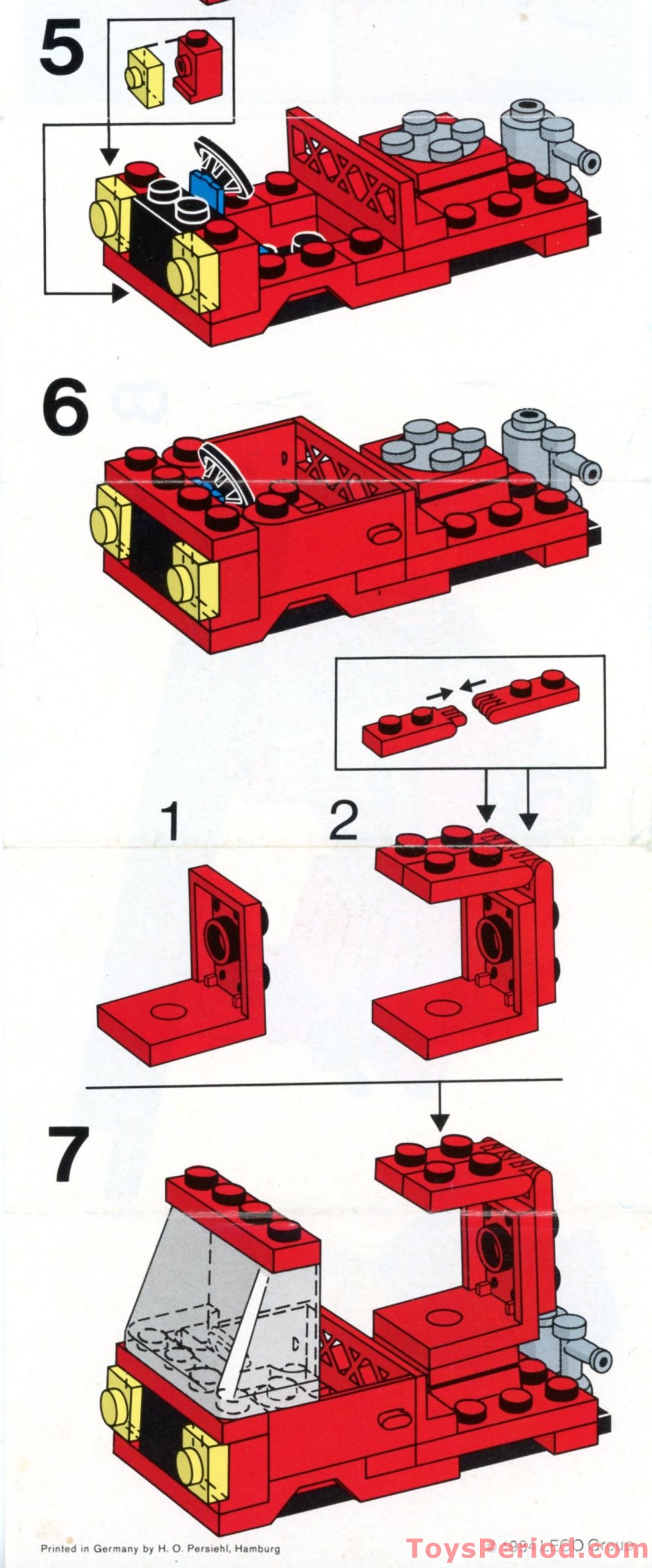 LEGO 6621 Fire Truck Instructions and Parts List