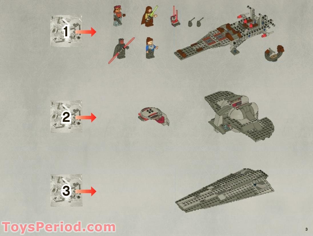 LEGO 7961 Darth Maul's Sith Infiltrator Instructions and Parts List
