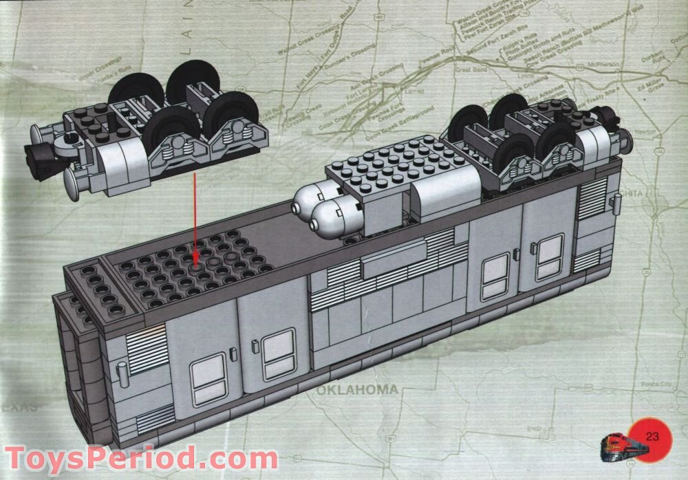 LEGO 10025 Santa Fe Cars - Set I, Mail or Baggage Car Instructions and ...