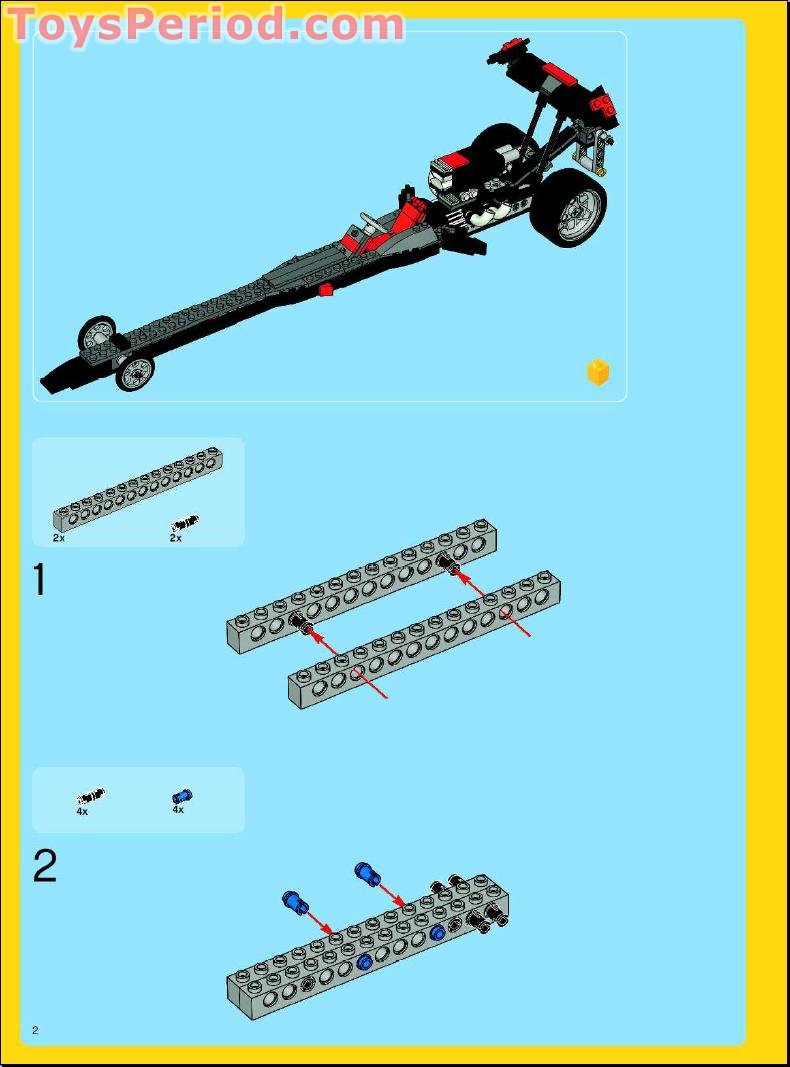 LEGO 4896 Roaring Roadster Instructions and Parts List