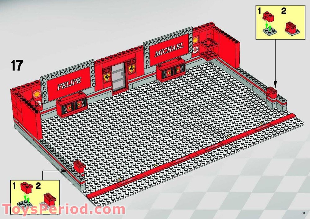 LEGO 8144-1 Ferrari 248 F1 Team (Schumacher) Instructions and Parts List