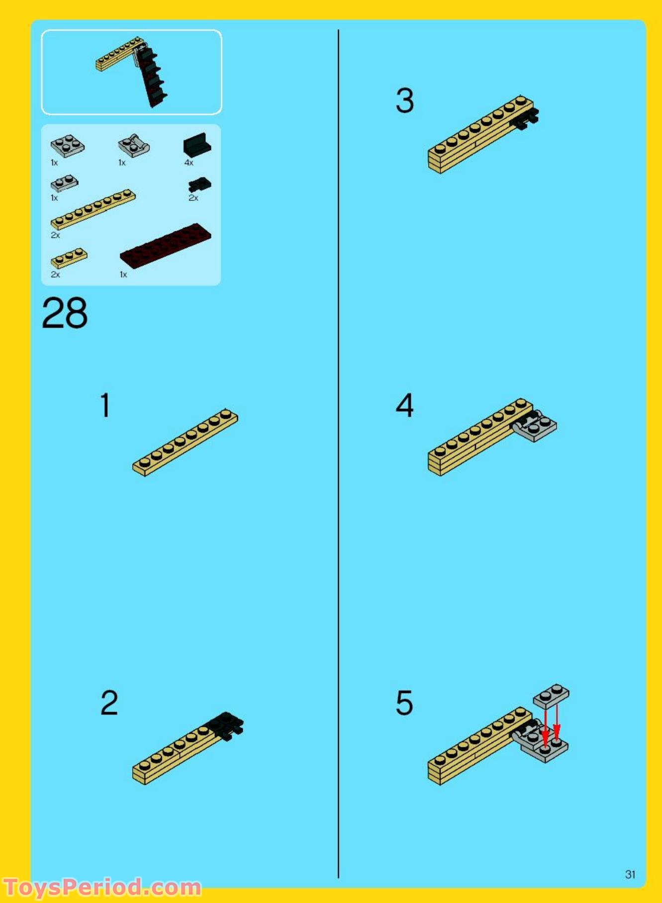 LEGO 5891 Apple Tree House Instructions and Parts List
