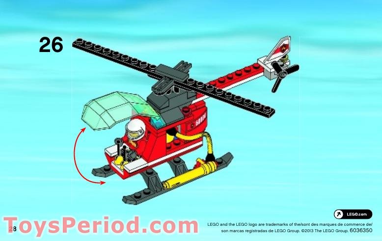 LEGO 60004 Fire Station Instructions and Parts List