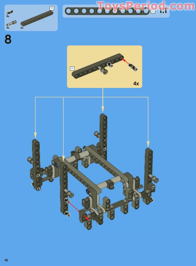 LEGO 8043 Motorized Excavator Instructions and Parts List