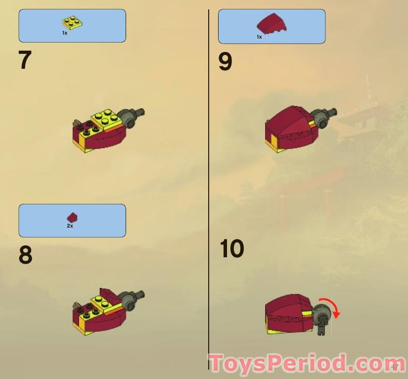 LEGO 2507 Fire Temple Instructions and Parts List