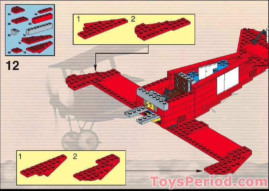 LEGO 10024 Red Baron Instructions and Parts List