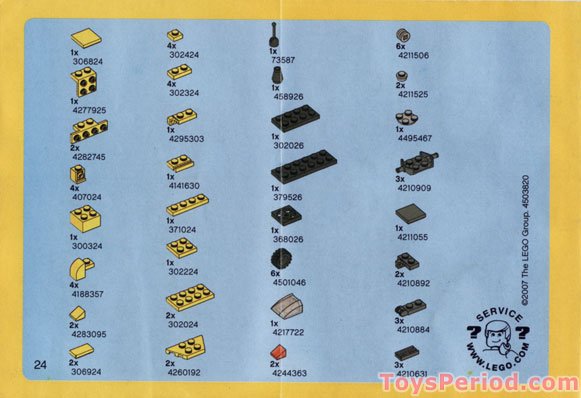 LEGO 4915 Mini Construction Instructions and Parts List