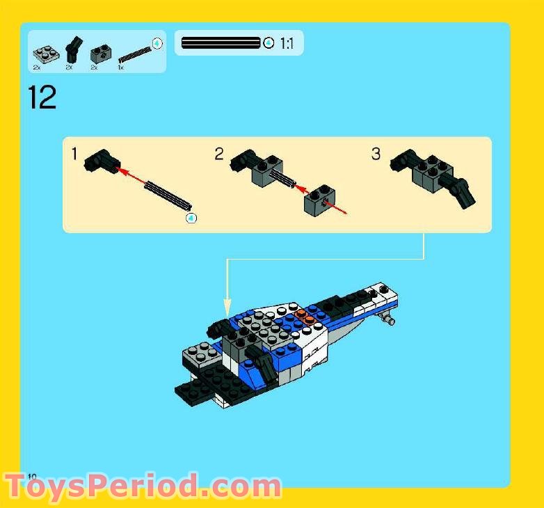 LEGO 4995 Cargo Copter Instructions and Parts List
