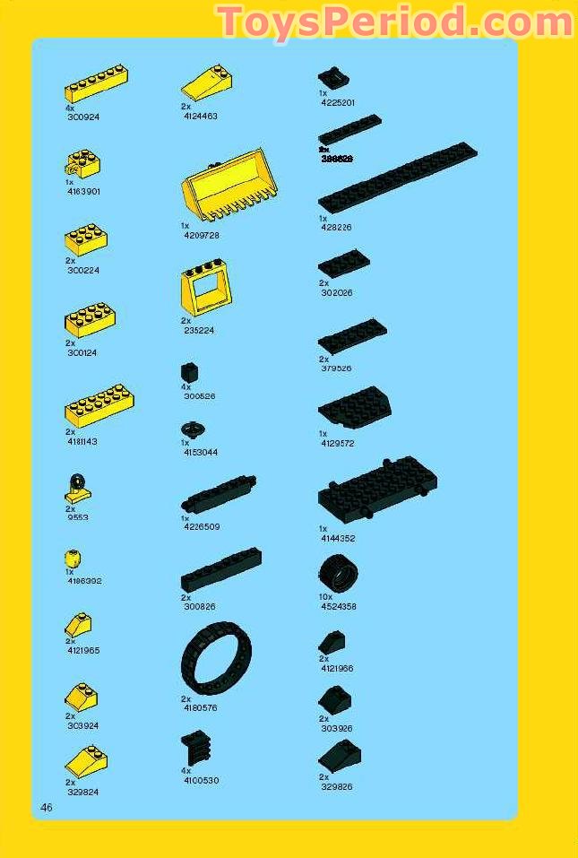 LEGO 6187 Road Construction Set Instructions and Parts List