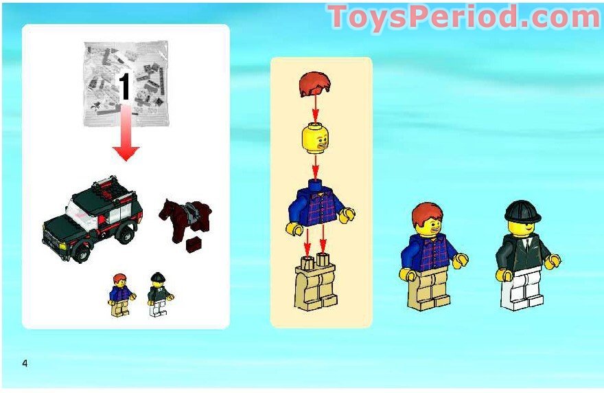 LEGO 7635 4wd with Horse Trailer Instructions and Parts List