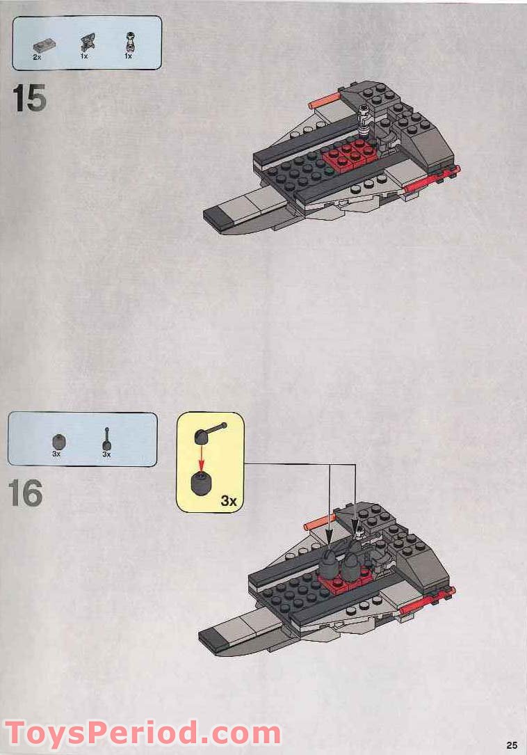 LEGO 7663 Sith Infiltrator Instructions and Parts List