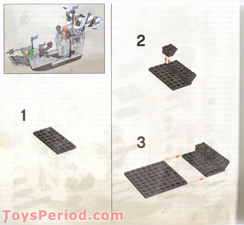 LEGO 8801 Knights' Attack Barge Instructions and Parts List