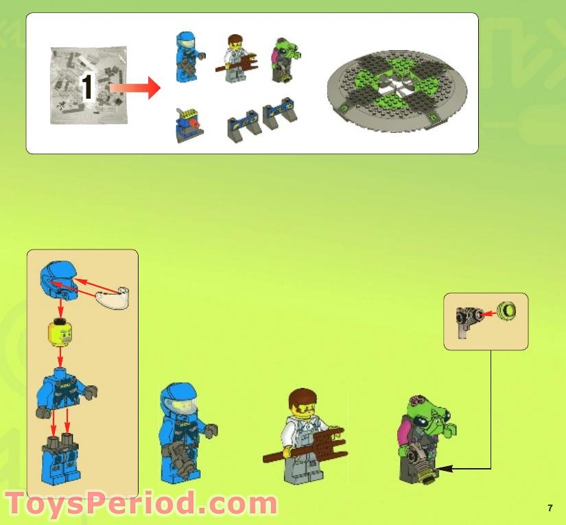 LEGO 7052 UFO Abduction Instructions and Parts List