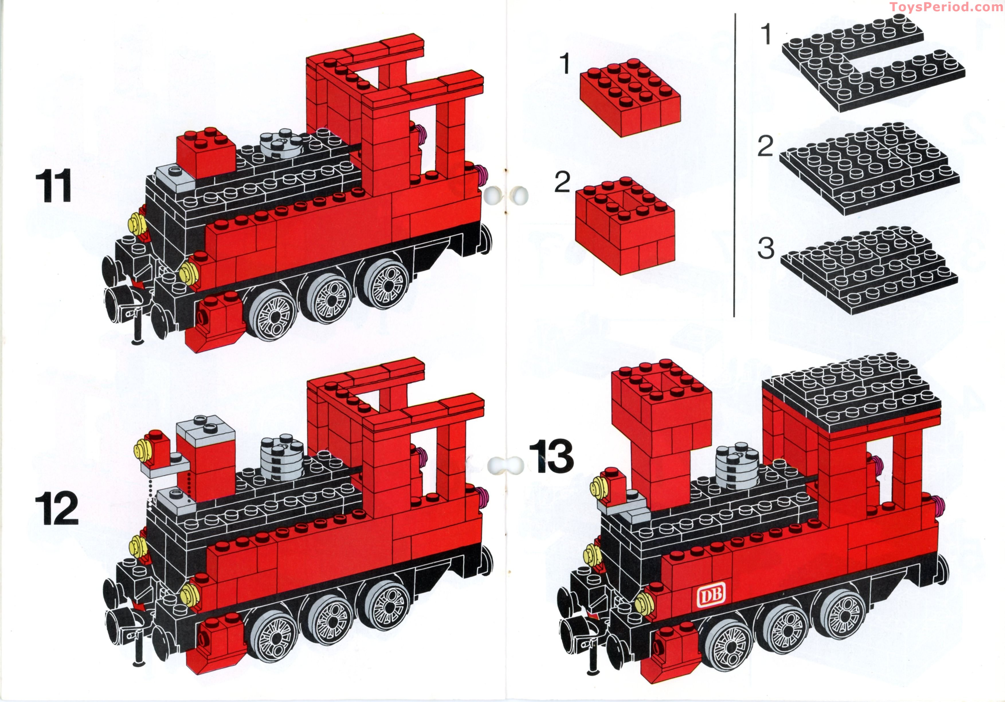LEGO 7725 Electric Passenger Train Instructions and Parts List