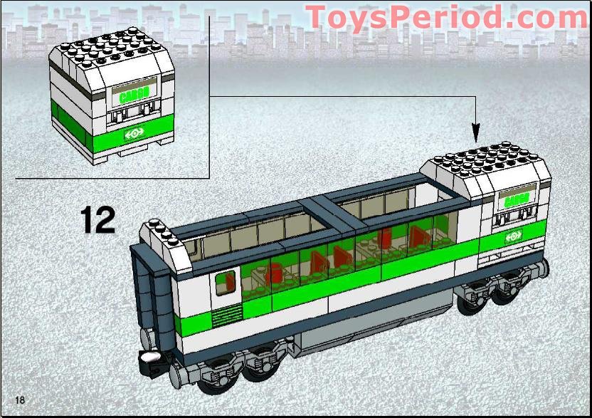 LEGO 10158 High Speed Train Car Instructions and Parts List