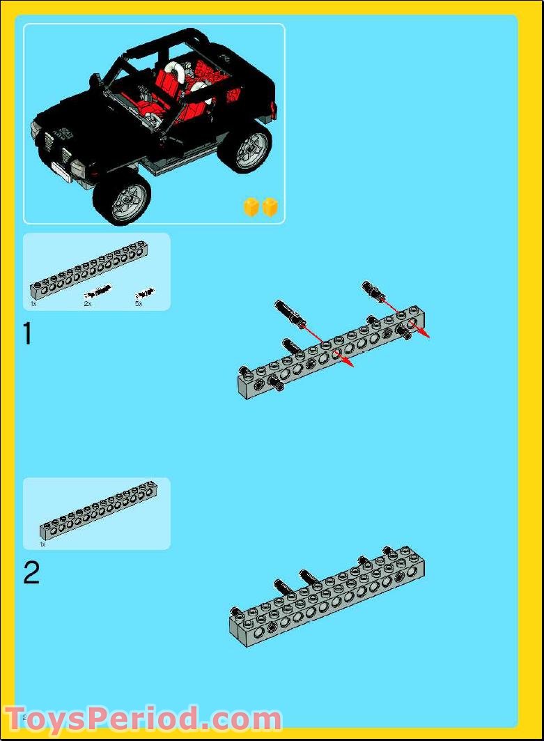LEGO 4896 Roaring Roadster Instructions and Parts List