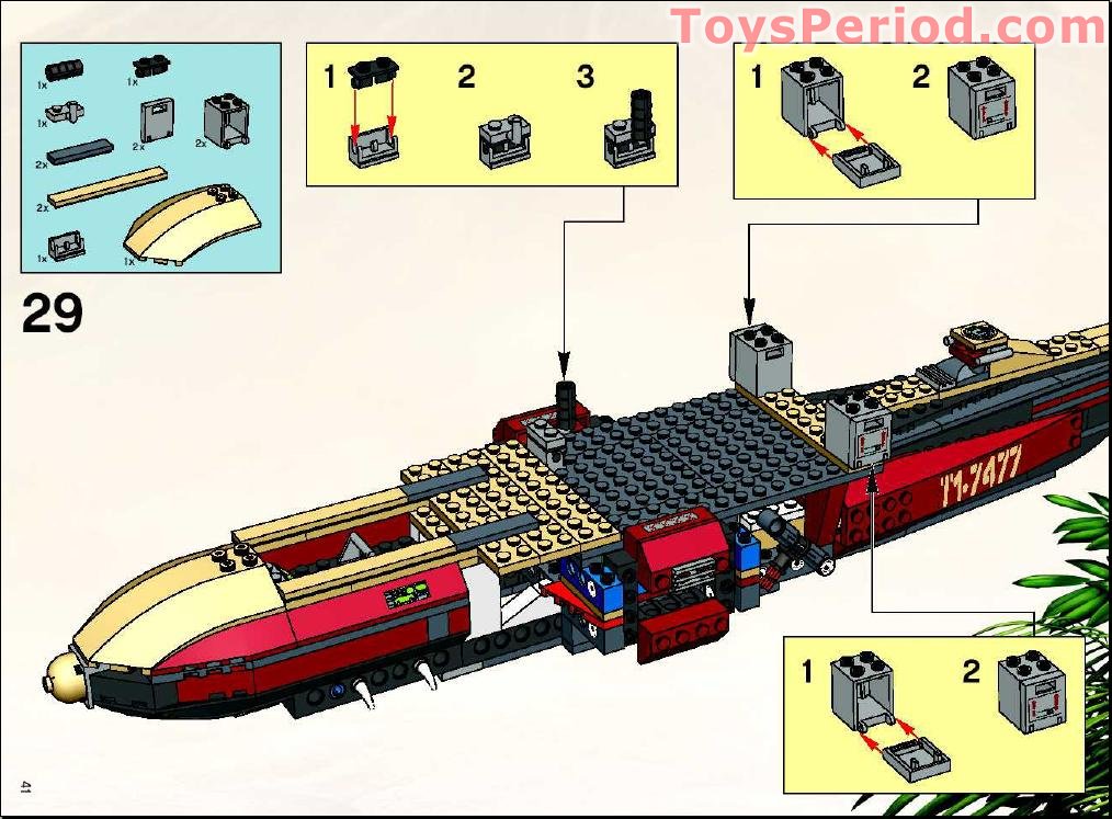 LEGO 7298 Dino Air Tracker Instructions and Parts List