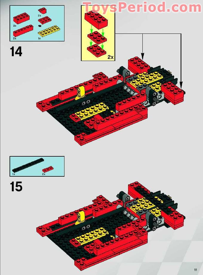 LEGO 8143 Ferrari 1:17 F430 Challenge Instructions and Parts List