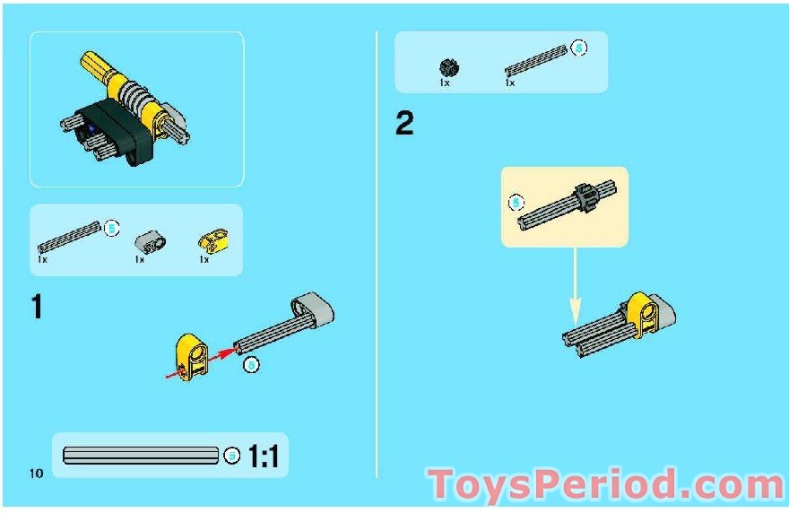 LEGO 8259 Mini Bulldozer Instructions and Parts List