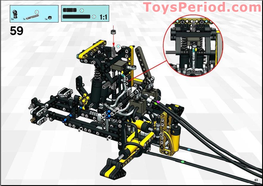 LEGO 8455 Back-hoe Loader (Backhoe) Instructions and Parts List