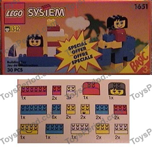 LEGO 1651-1 Basic Building Set Trial Size Parts List
