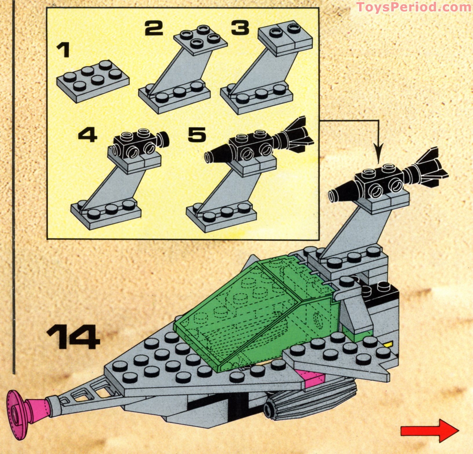 LEGO 6891 Gamma-V Laser Craft Instructions and Parts List
