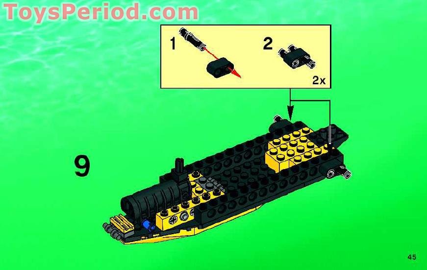 LEGO 7773 Tiger Shark Attack Instructions and Parts List
