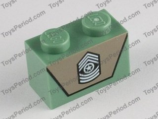 LEGO Sets with Part 3004pb103 Brick 1 x 2 with Army Emblem on Dark Tan ...