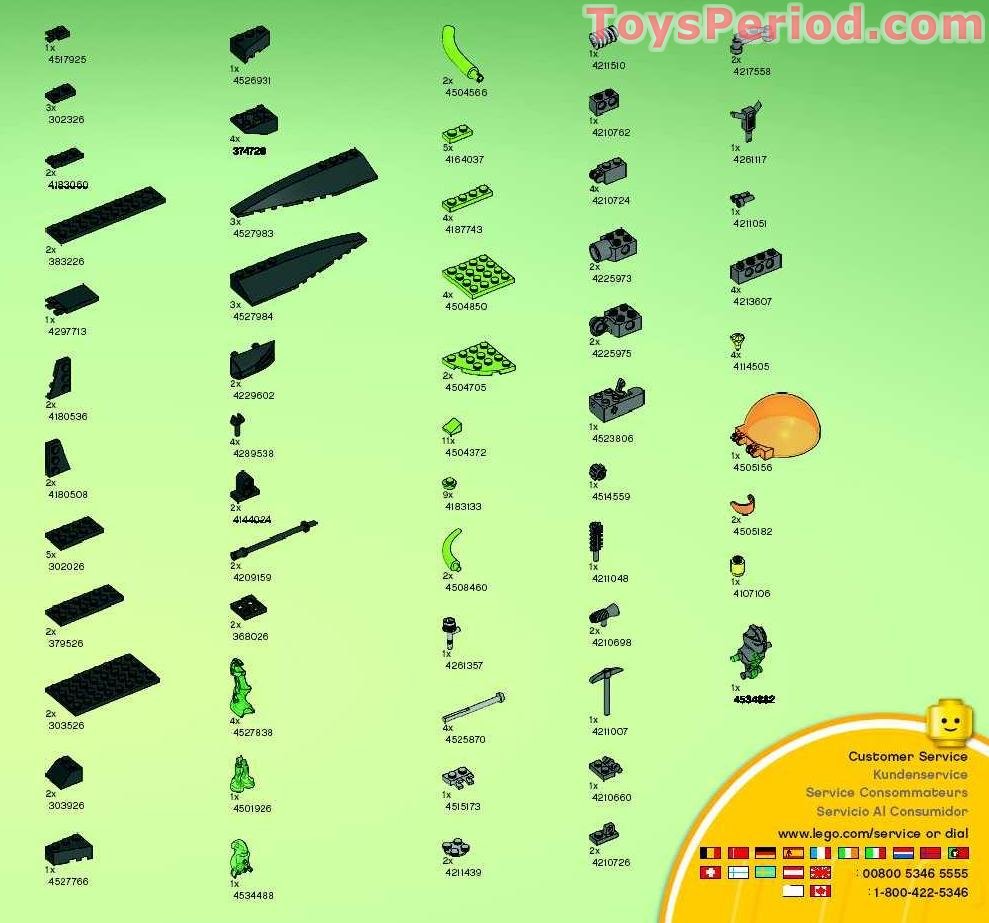 LEGO 7646 ETX Alien Infiltrator Instructions and Parts List