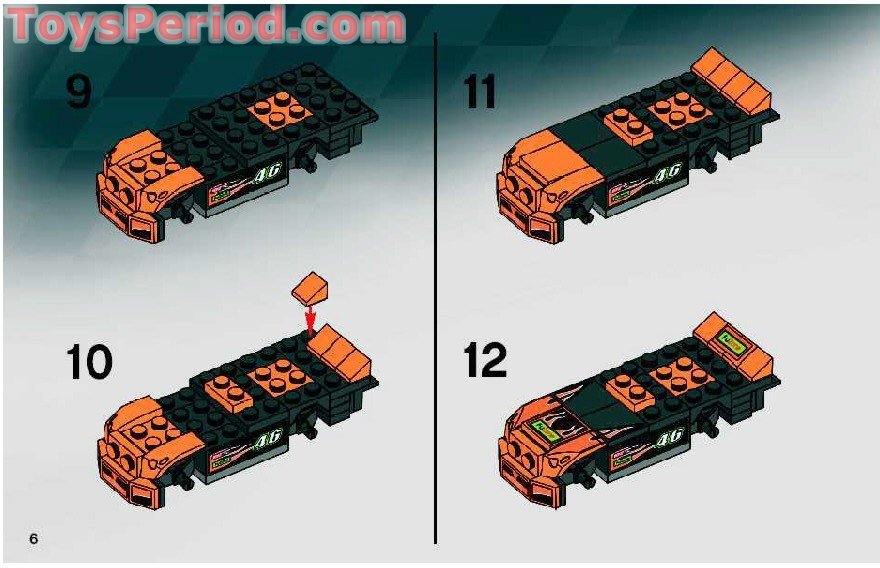 LEGO 8125 Thunder Raceway Instructions and Parts List