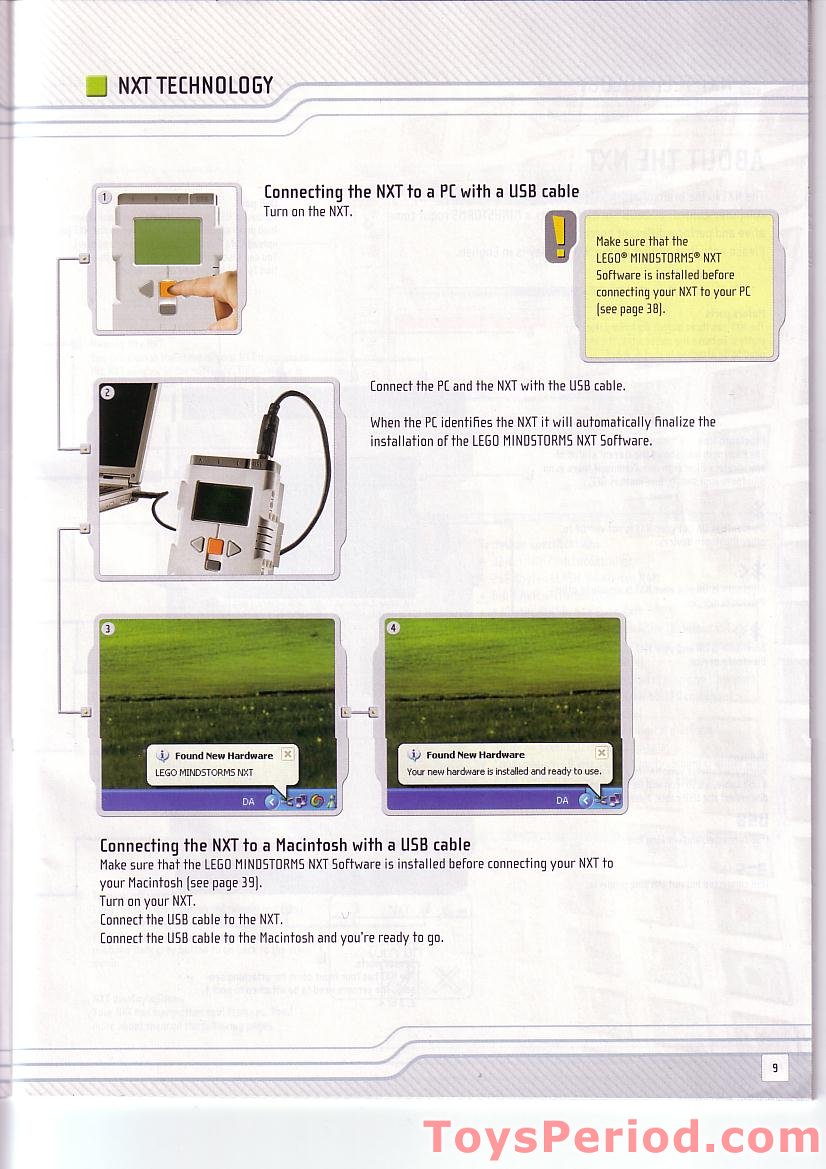LEGO 8527 LEGO Mindstorms NXT Instructions and Parts List