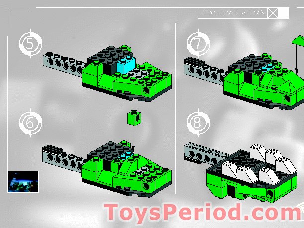 LEGO 1354 Dino Head Attack Instructions and Parts List